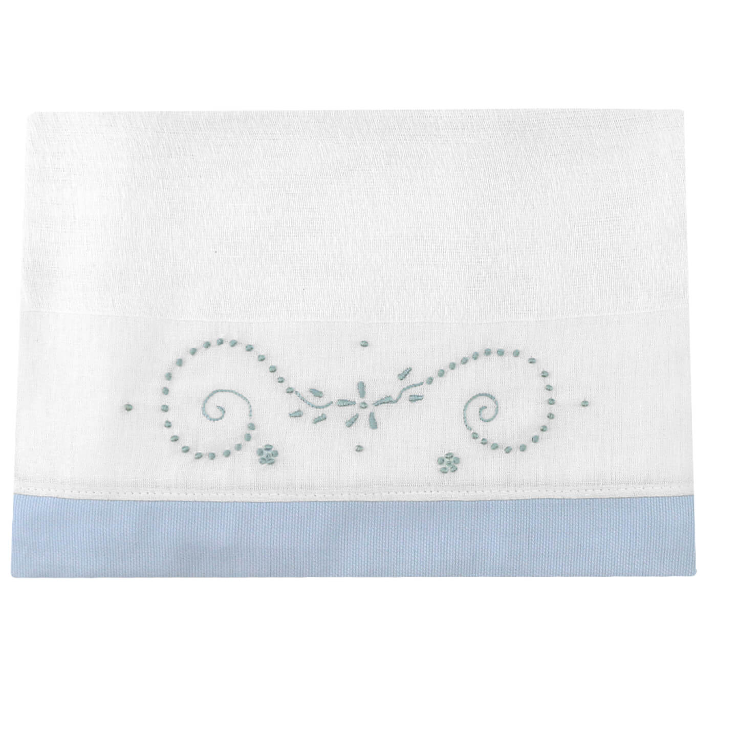 Fralda bordada arabesco azul (unidade)